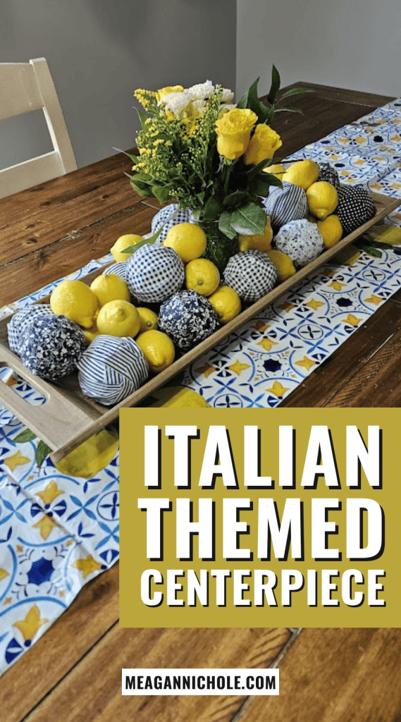 $15 Italian Themed Centerpiece with Lemons and Grocery Store Flowers