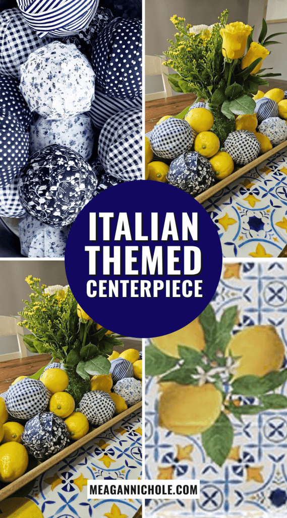 $15 Italian Themed Centerpiece with Lemons and Grocery Store Flowers